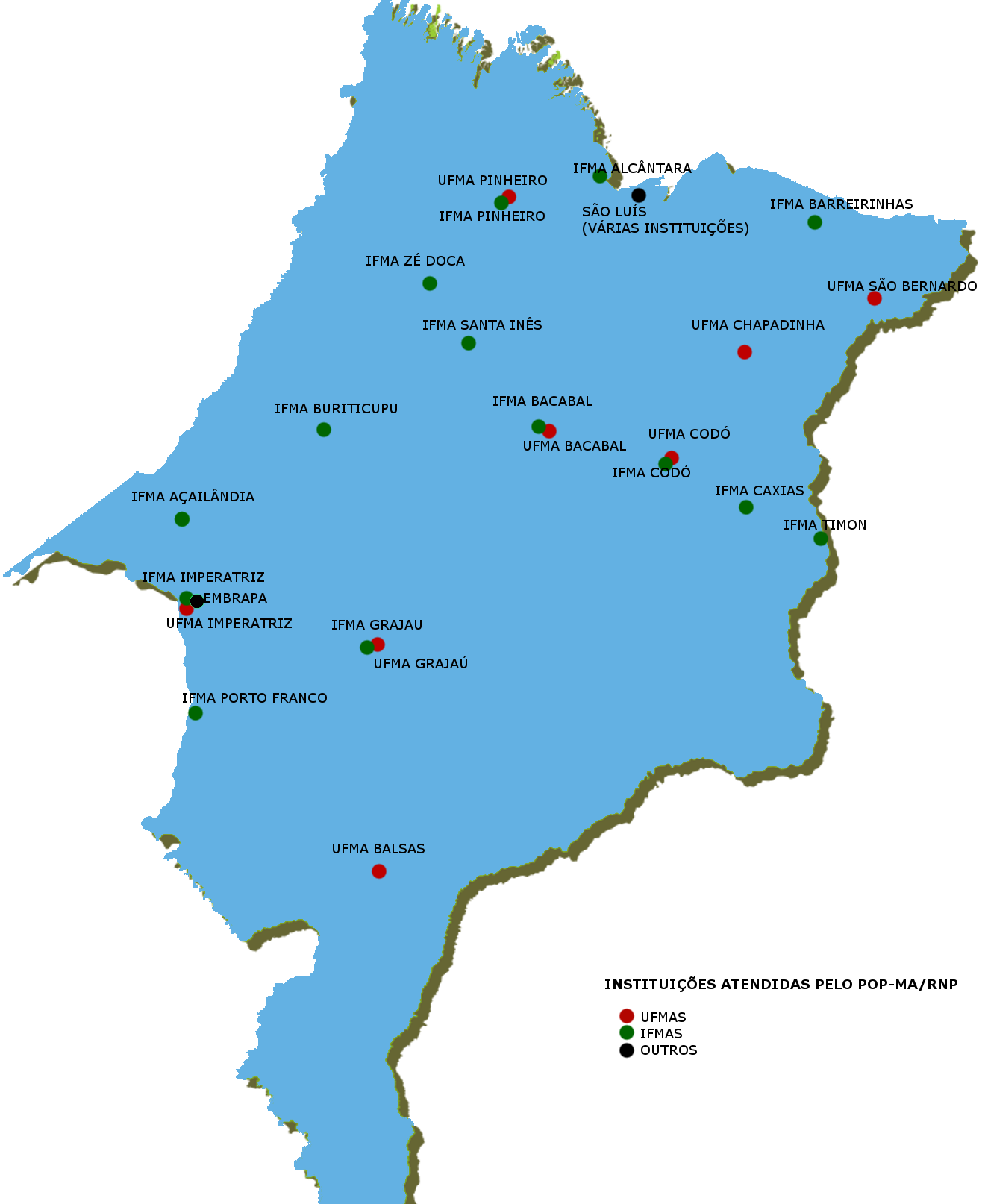 Instituições clientes – PoP-MA